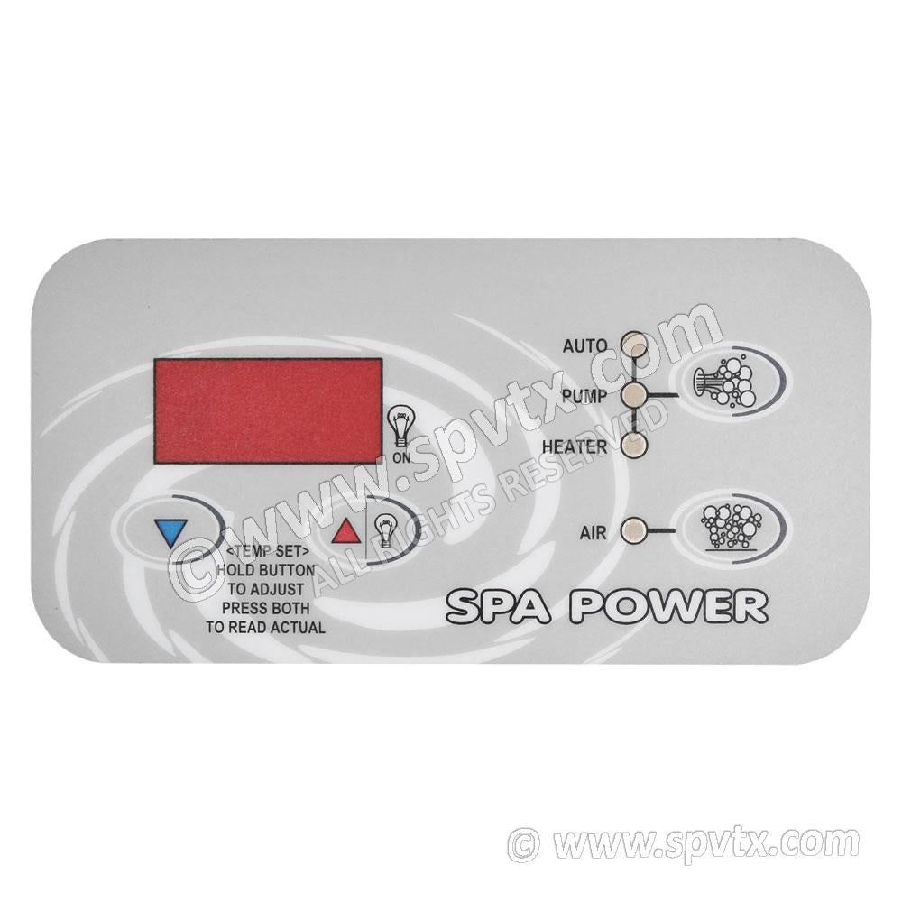 Overlay for SP601 Rectangular Touch Panel – Aquarius Spa Parts